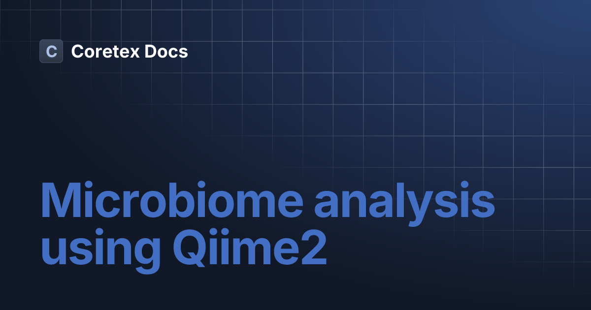 Microbiome analysis using Qiime2 | Coretex Docs